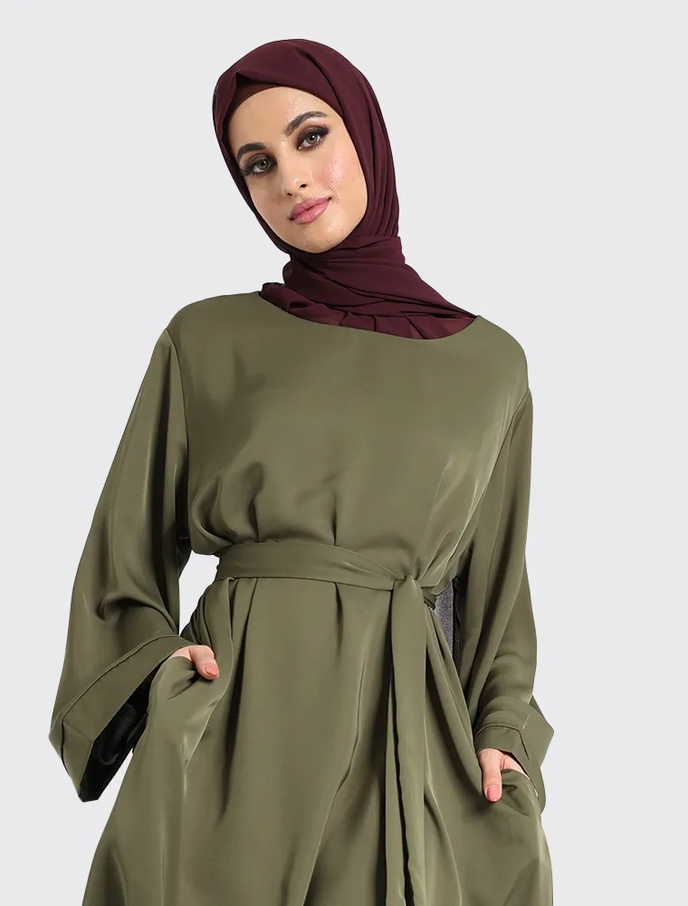 Olive Plain Abaya @$44.00