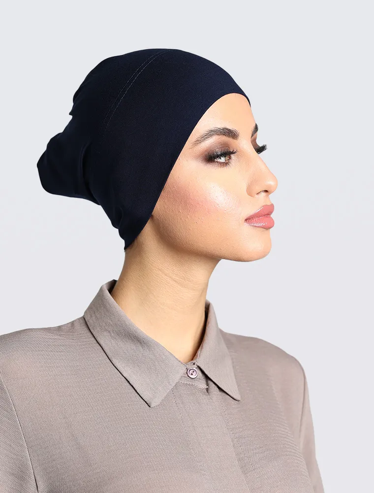 Navy Tube Hijab Cap