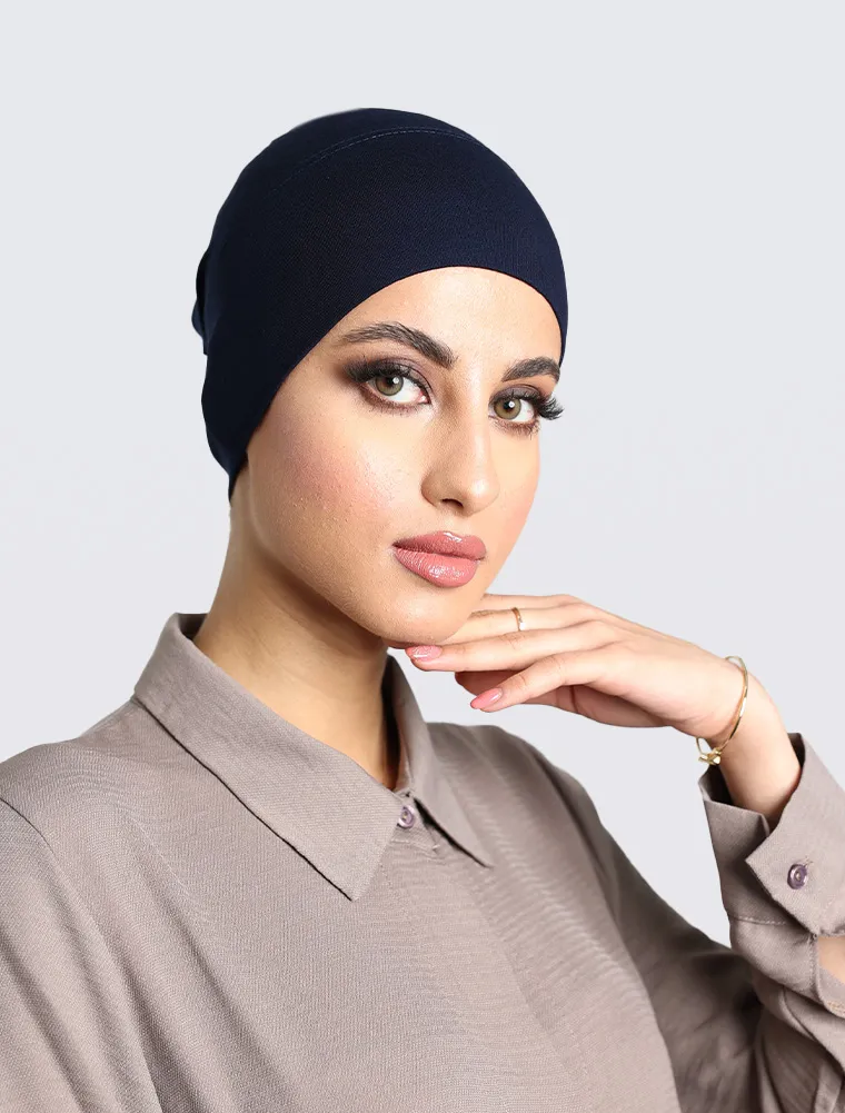 Navy Tube Hijab Cap