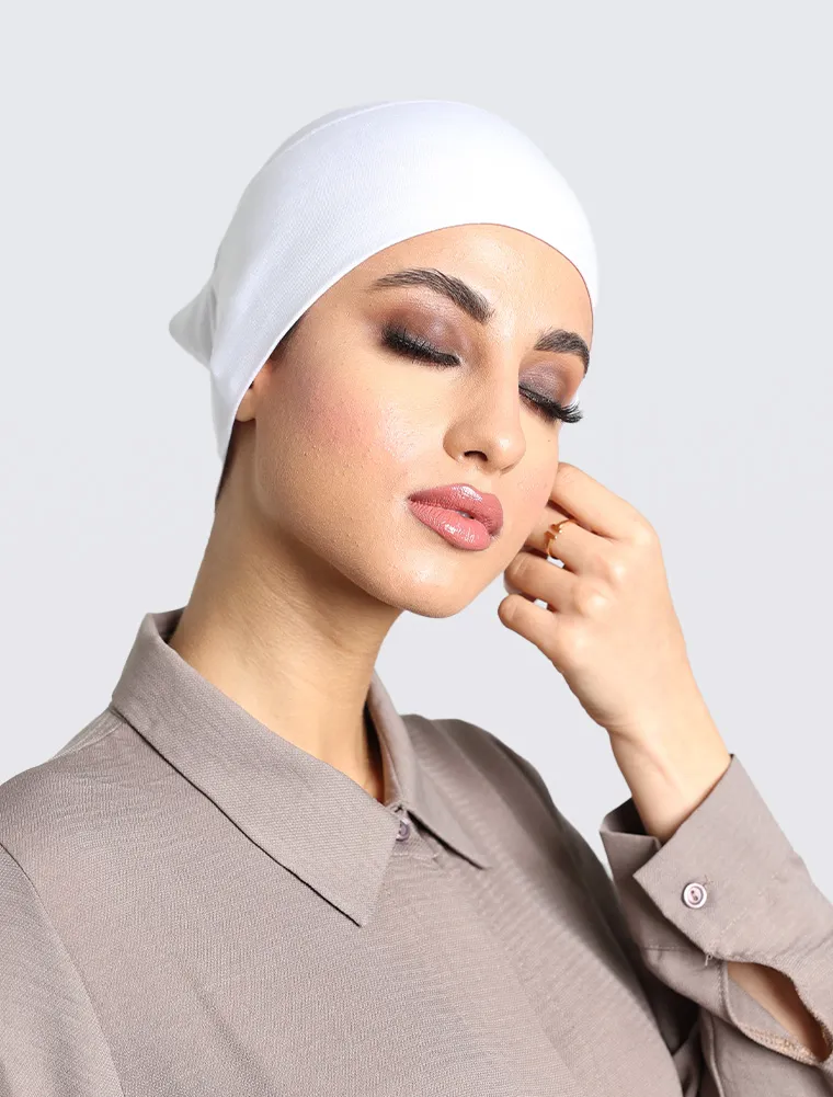 White Tube Hijab Cap