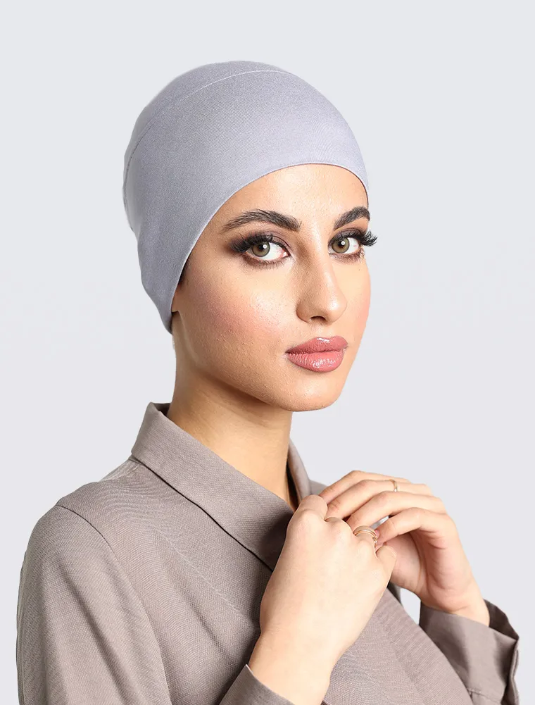 Grey Tube Hijab Cap