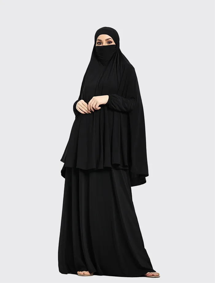 Black Plain Jersey Niqab Burka @ AED 78.00 Online in UAE, Dubai, Abu Dhabi