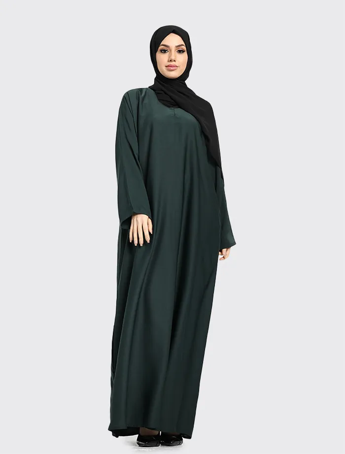 Bottle Green Basic Abaya @$44.00