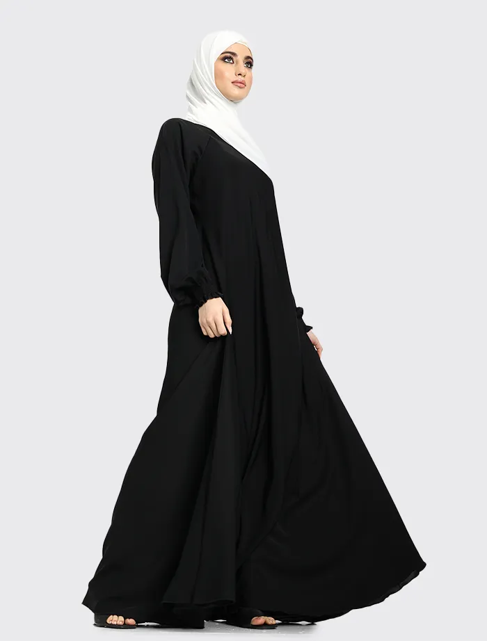 Black Zip Umbrella Abaya @$61.00