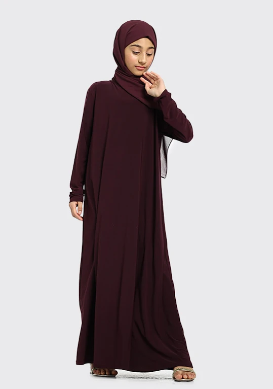 Girls Plum/Maroon Inigo Abaya Online in UK @£11.99