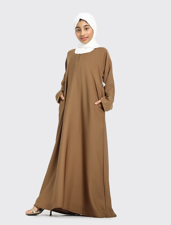 Girls Mocha Basic Abaya @ $27.00 Online in USA @$26.00