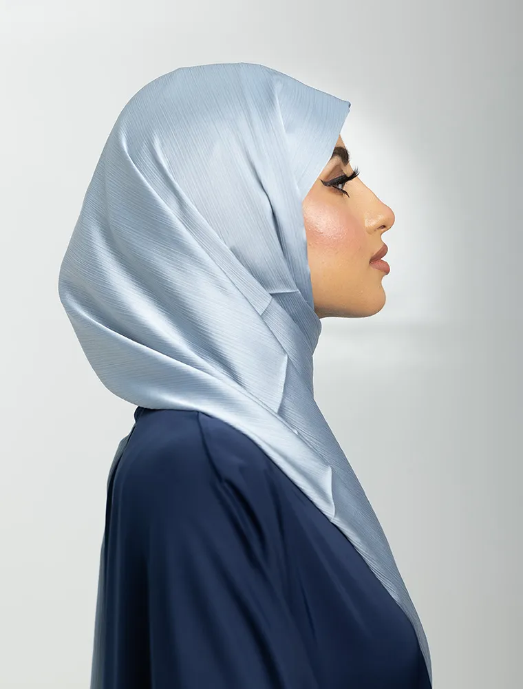 Blue Satin Muna Hijab