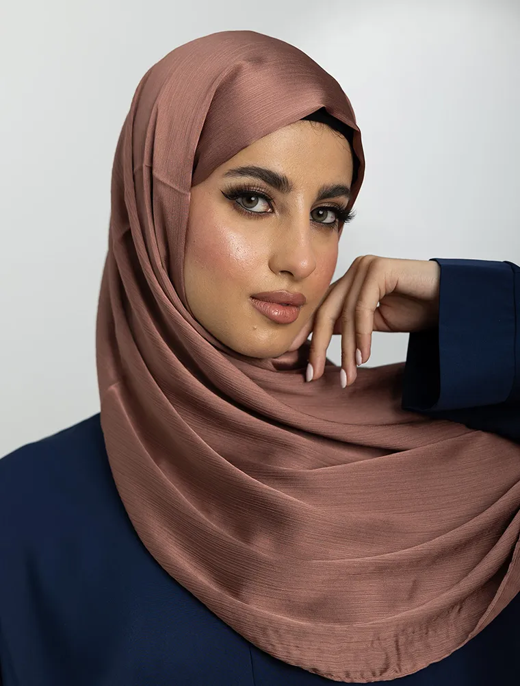 Dark Rose Satin Muna Hijab