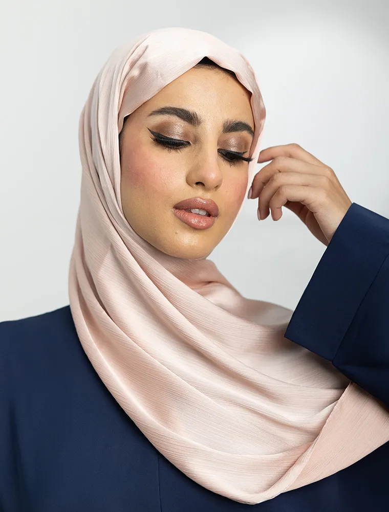 Pink Satin Muna Hijab