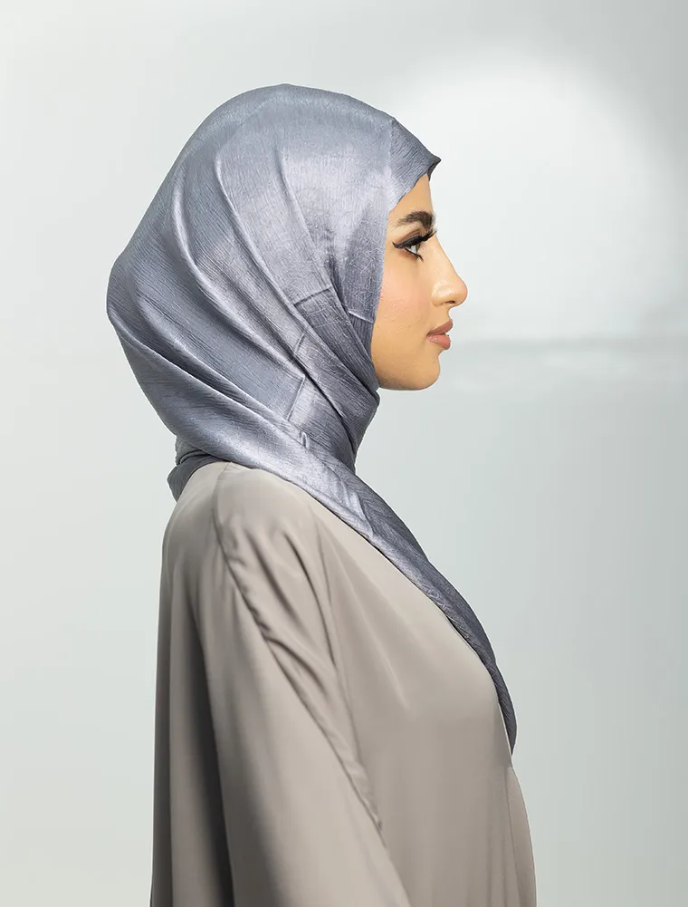Silver Crush Satin Hijab