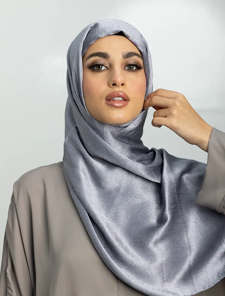 Silver Crush Satin Hijab