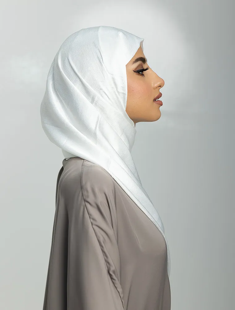 White Crush Satin Hijab