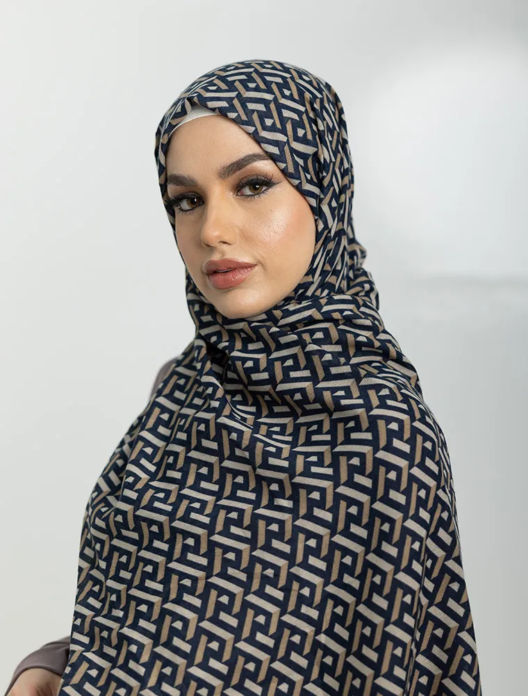 Navy Geo Print Hijab