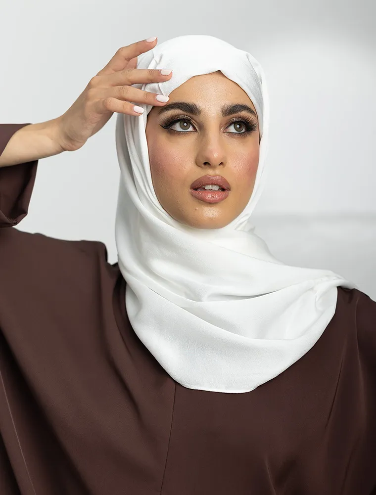 White Grain Satin Hijab