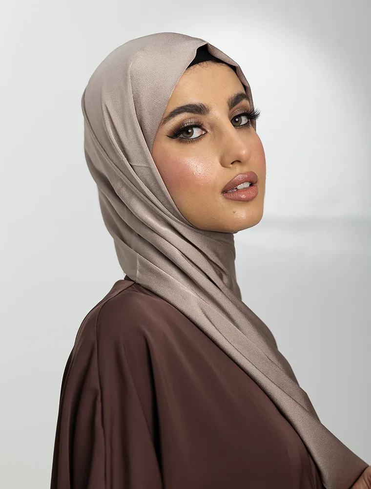 Mocha Grain Satin Hijab