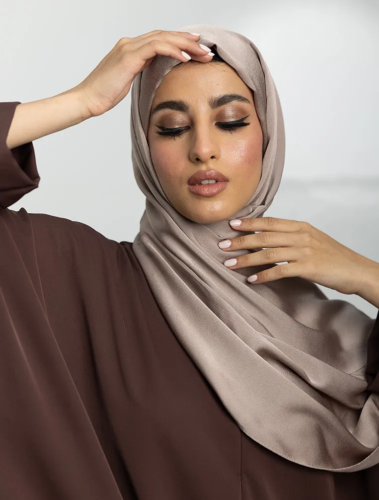 Mocha Grain Satin Hijab