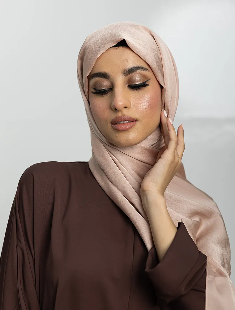 Pink Grain Satin Hijab