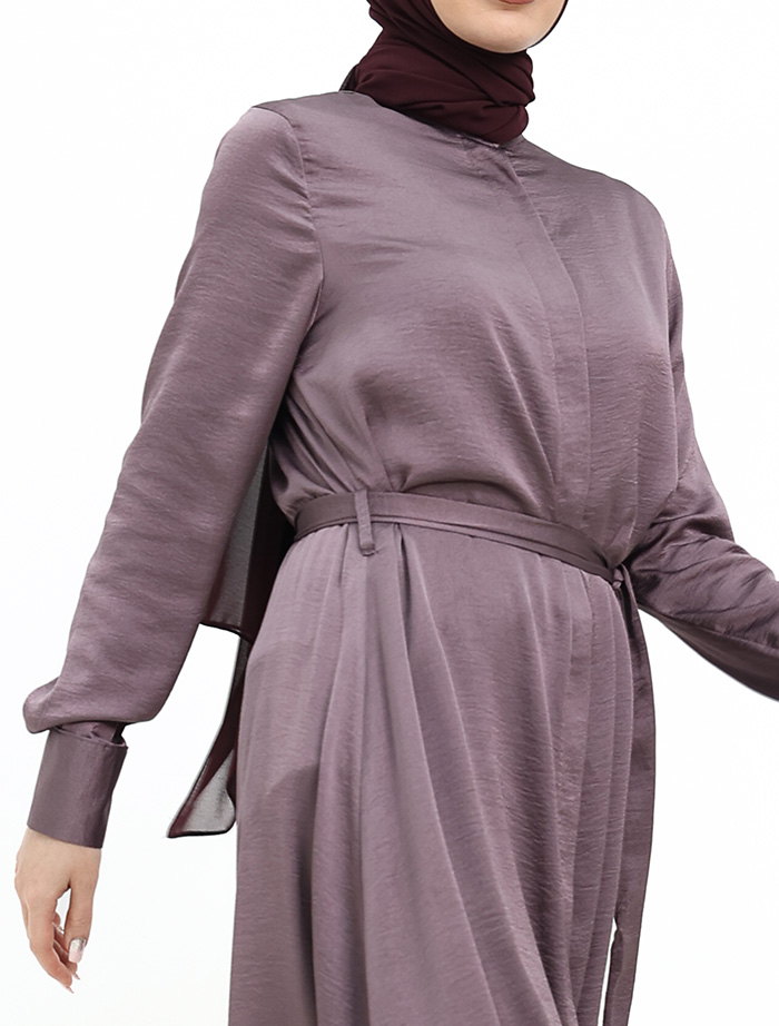 Plum Cuff Plain Abaya