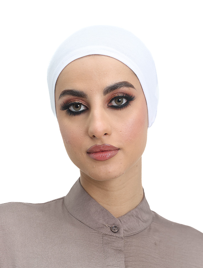 White Tie Hijab Cap