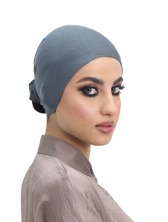 Charcoal Tie Hijab Cap