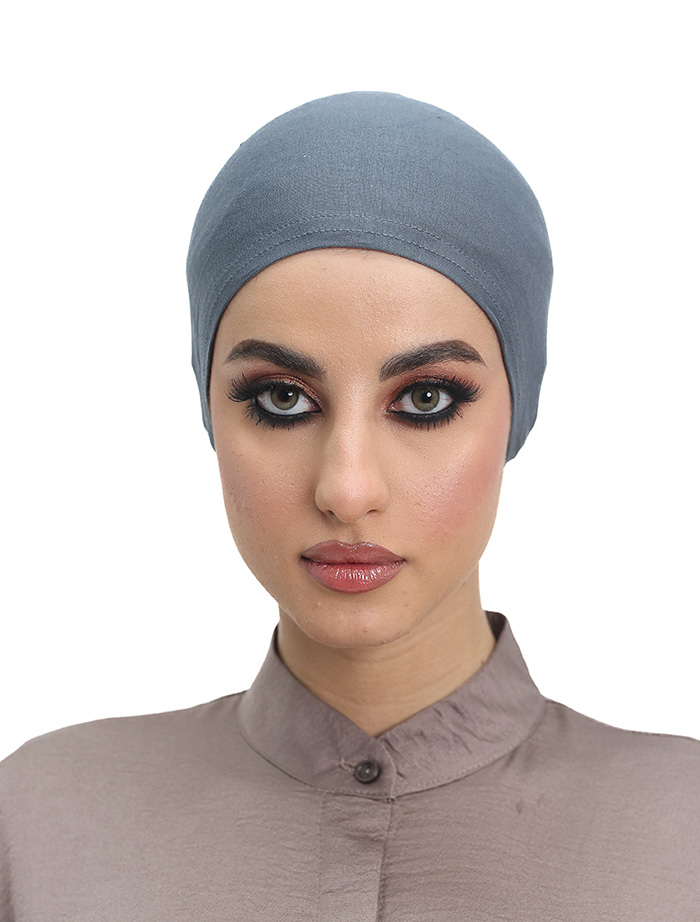 Charcoal Tie Hijab Cap