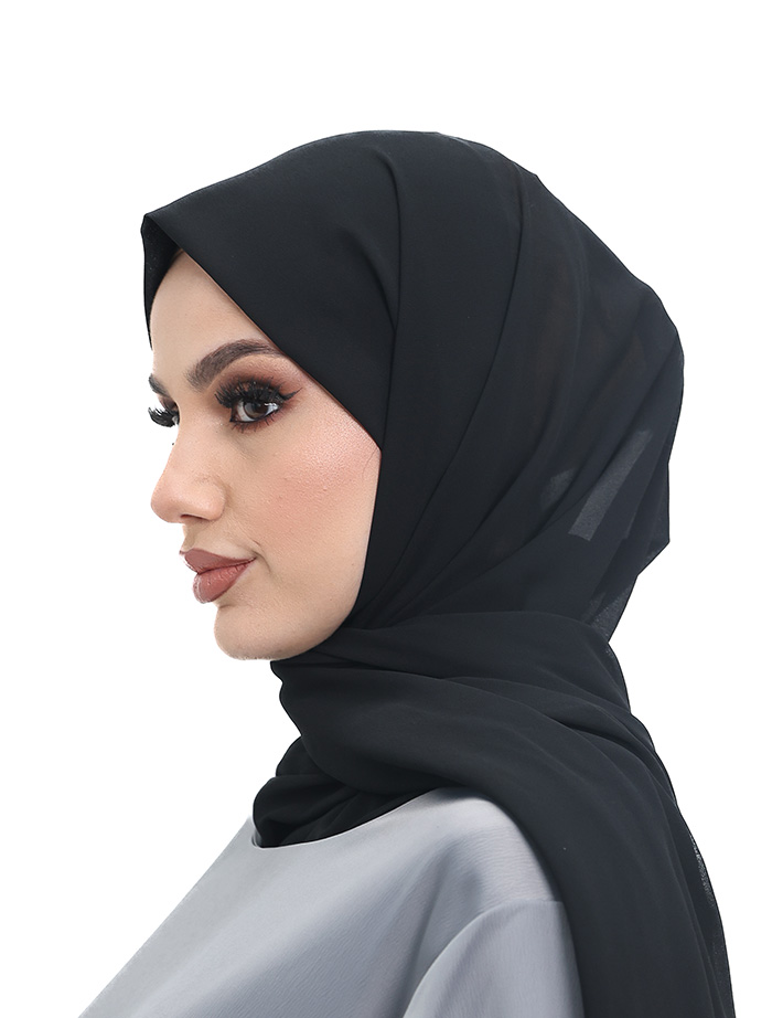 Black Georgette Hijab
