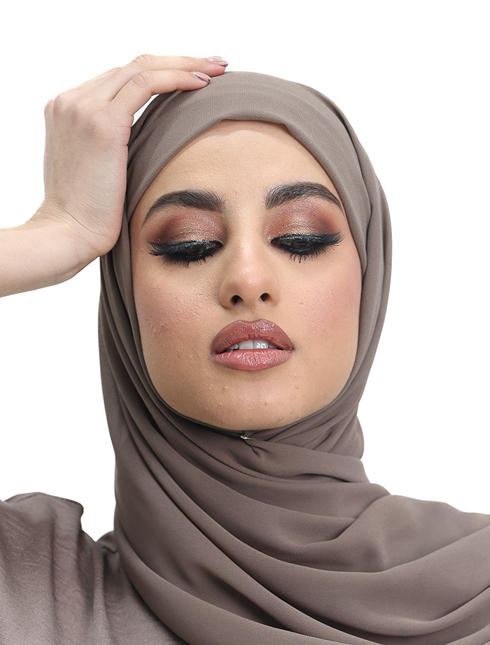 Mocha Georgette Hijab