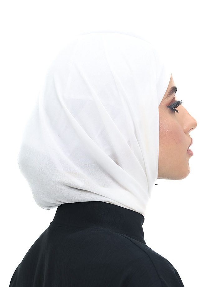 Home / White Georgette Hijab
